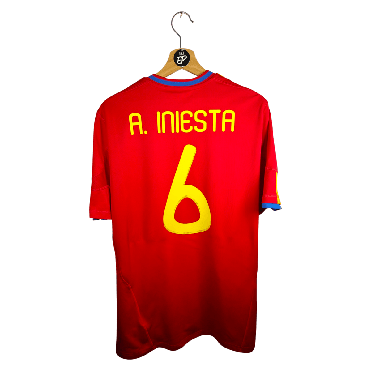 2009-10 Spain Home Shirt Iniesta #6 - 9/10 - (M) – P47902 Adidas ...